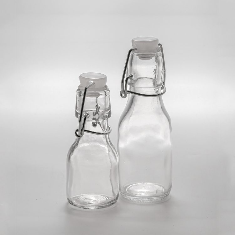 250ml 330ml 500ml 750ml clear Beverage wine glass bottle with swing top ...